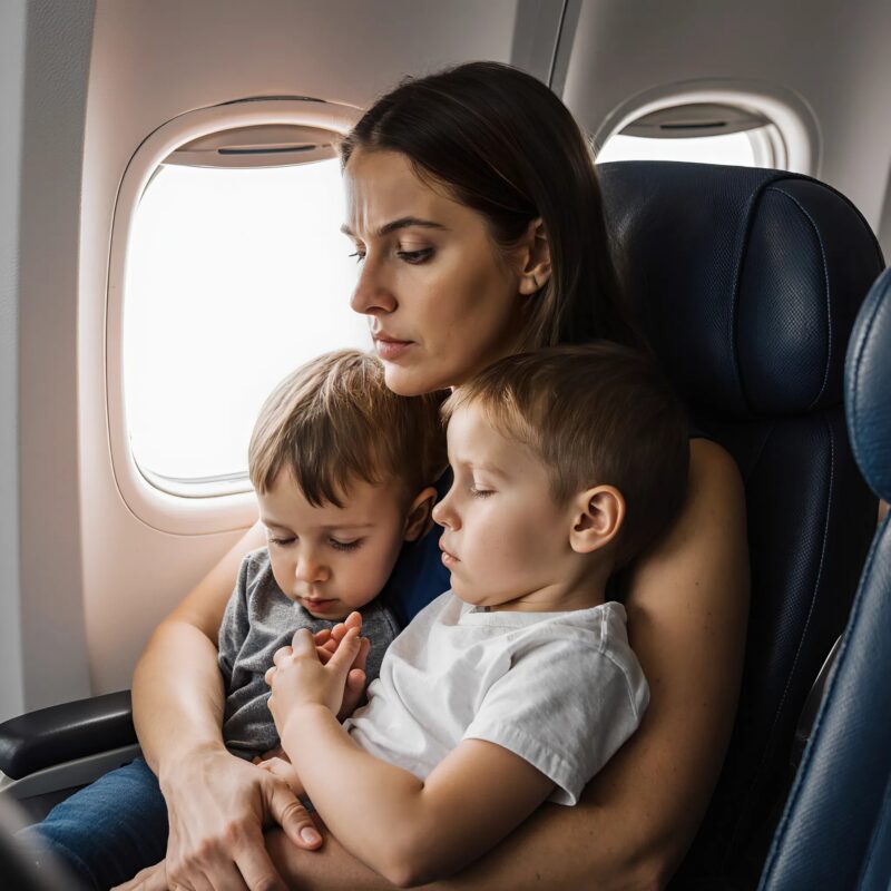 My twin boys were crying on the plane. A flight attendant approached ...
